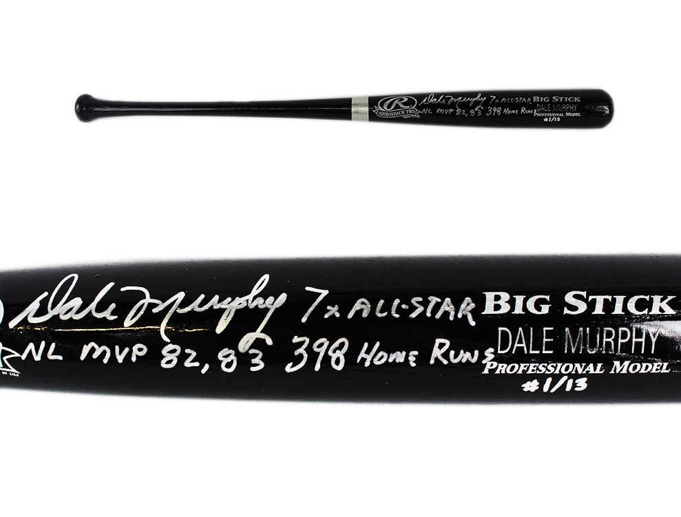 Dale Murphy Signed Atlanta Braves Rawlings Engraved Big Stick Black MLB ...