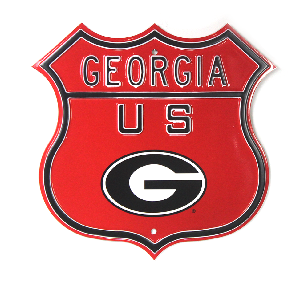 Georgia Bulldogs Officially Licensed Authentic Steel 17×17 Red Highway ...