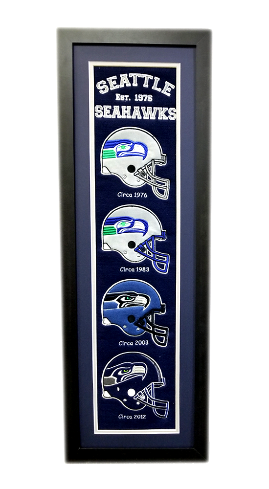 Seattle Seahawks 36″x12″ Framed Heritage Banner with Team Logos ...