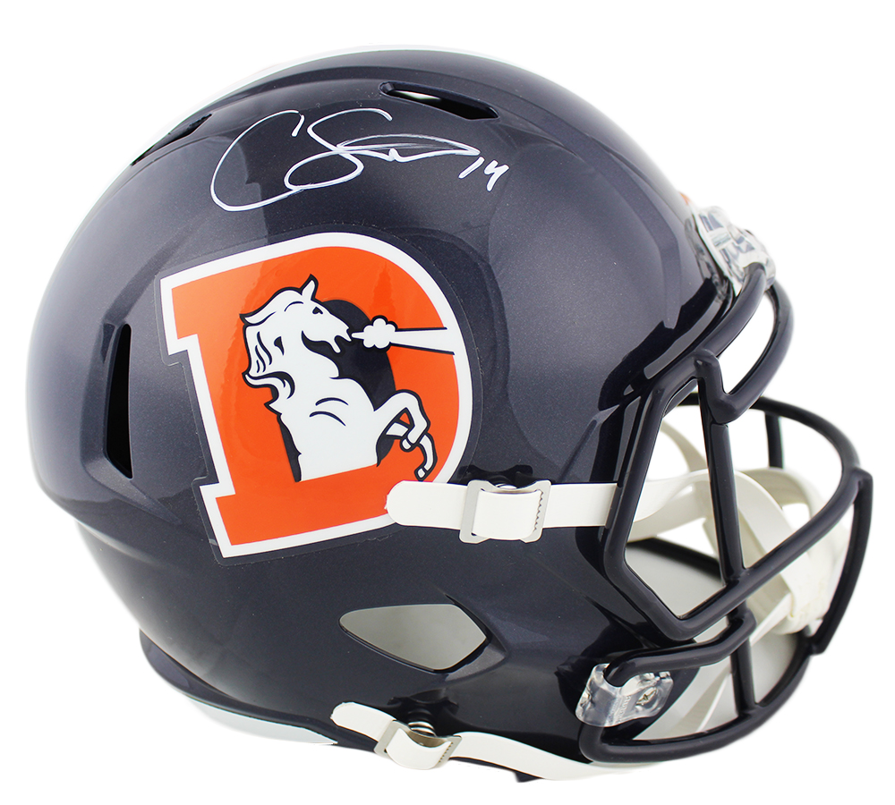 Courtland Sutton Signed Denver Broncos Speed Full Size Color Rush NFL ...
