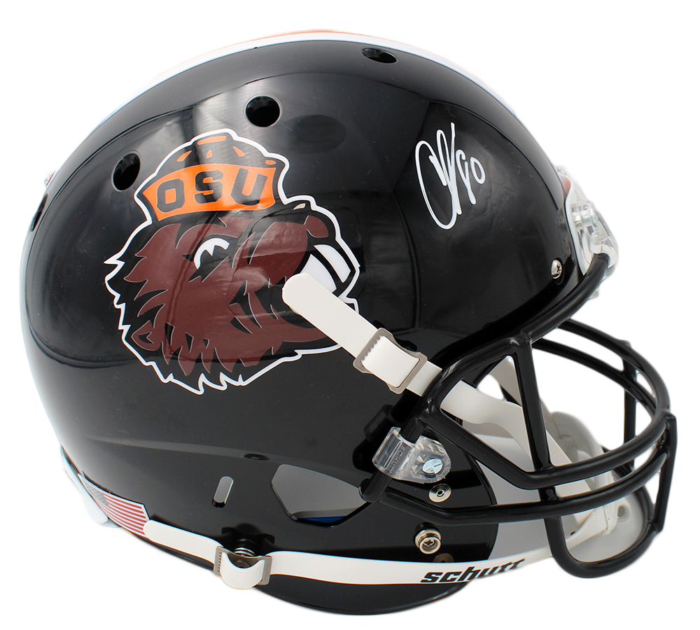 Chad Johnson Signed Oregon State Beavers Schutt Full Size Black Benny ...