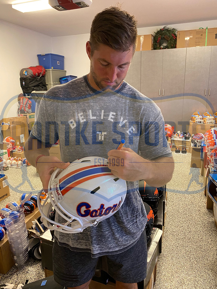 Tim Tebow Signed Florida Gators Speed Full Size White NCAA Helmet ...