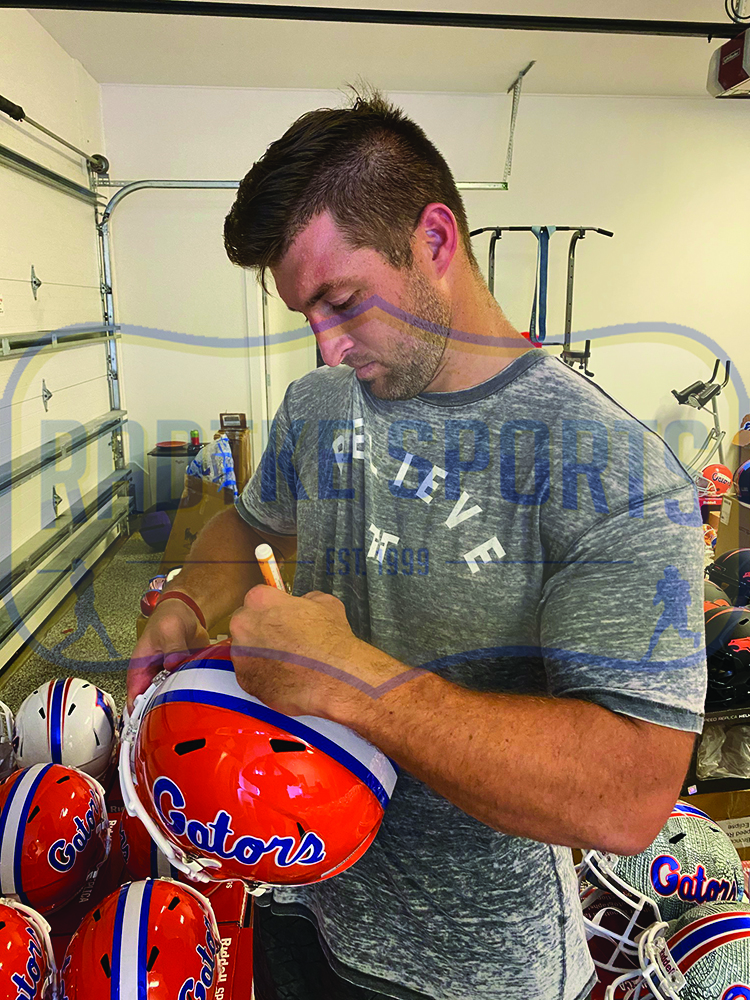Tim Tebow Signed Florida Gators Speed Full Size Orange NCAA Helmet ...