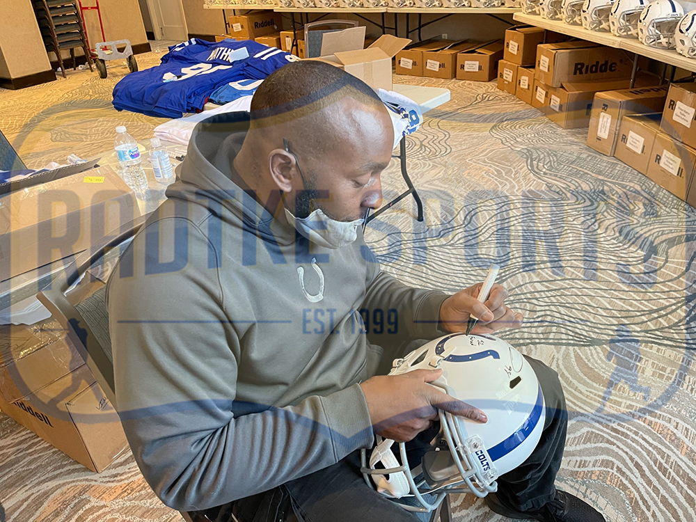 Robert Mathis Signed Indianapolis Colts Speed Full Size NFL Helmet with ...
