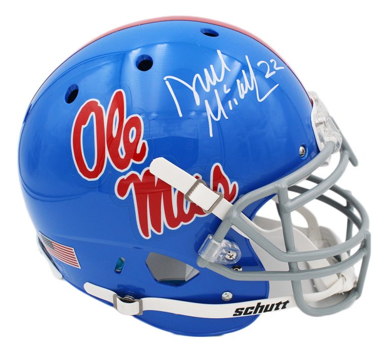 Deuce McAllister Signed Ole Miss Rebels Schutt Authentic Powder Blue ...