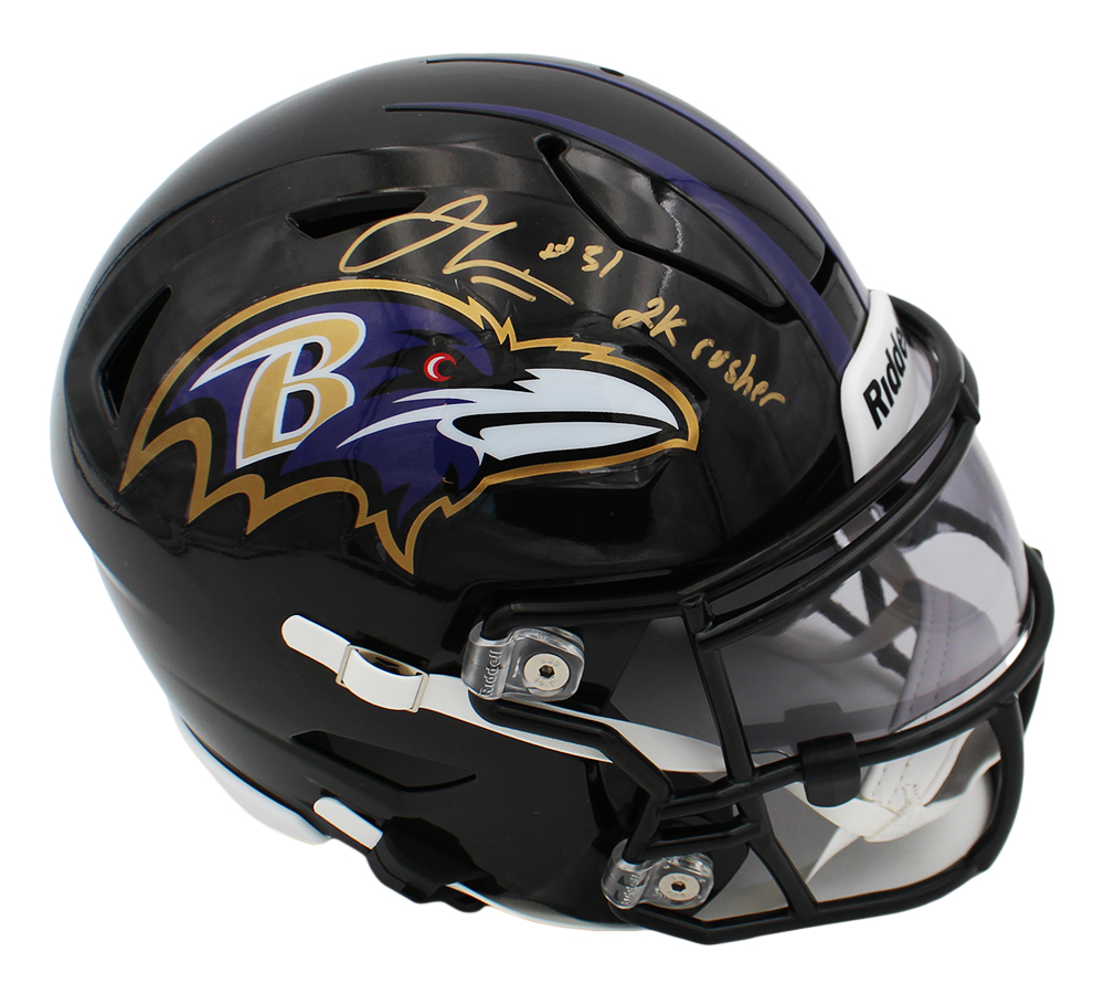 Jamal Lewis Signed Baltimore Ravens Speed Flex Mid-Size NFL Midi Helmet ...