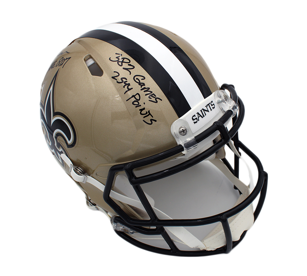 Morten Andersen Signed New Orleans Speed Authentic Helmet With “Hall of ...