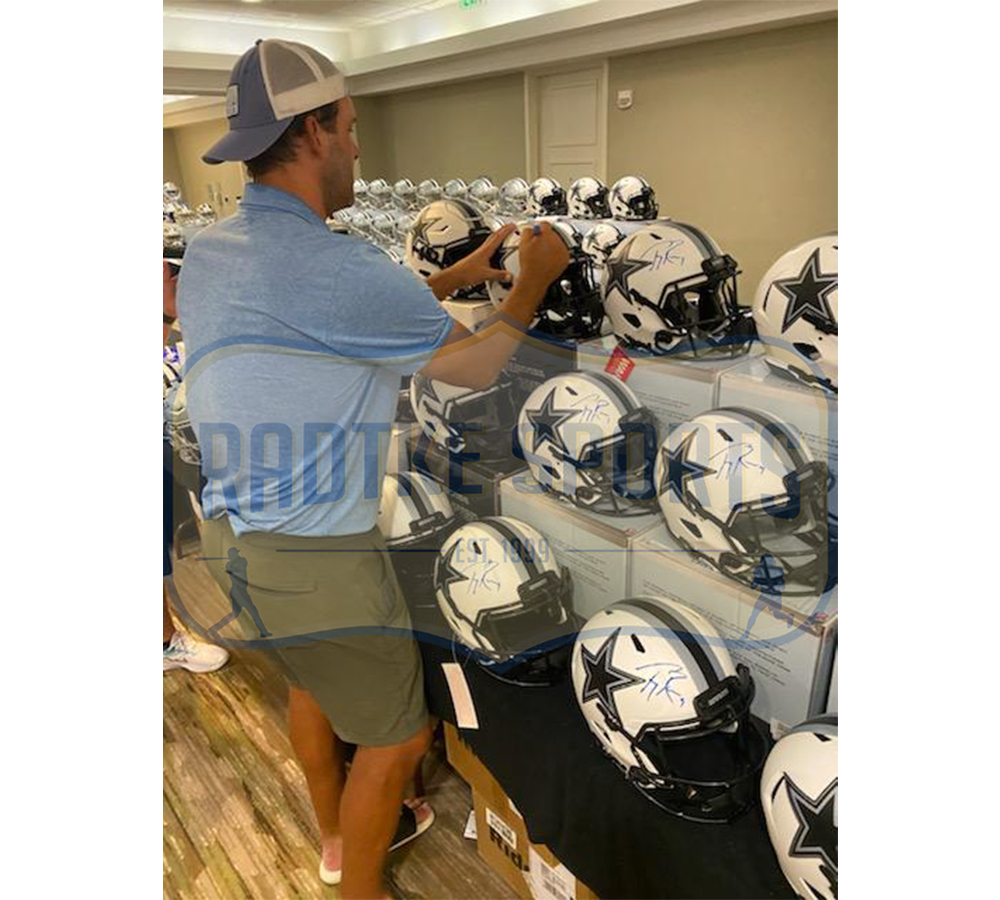 Tony Romo Signed Dallas Cowboys Speed Authentic Lunar NFL Helmet ...