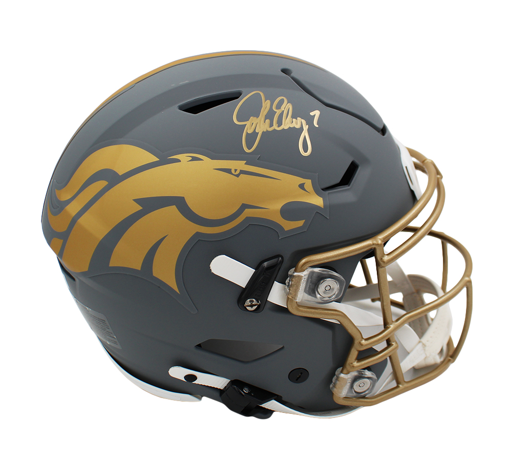 John Elway Signed Denver Broncos Speed Flex Authentic Slate NFL Helmet ...