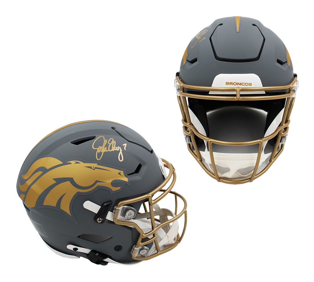 John Elway Signed Denver Broncos Speed Flex Authentic Slate NFL Helmet ...