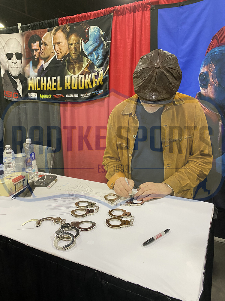 Michael Rooker Signed The Walking Dead Authentic Steel Hand Cuffs- With ...