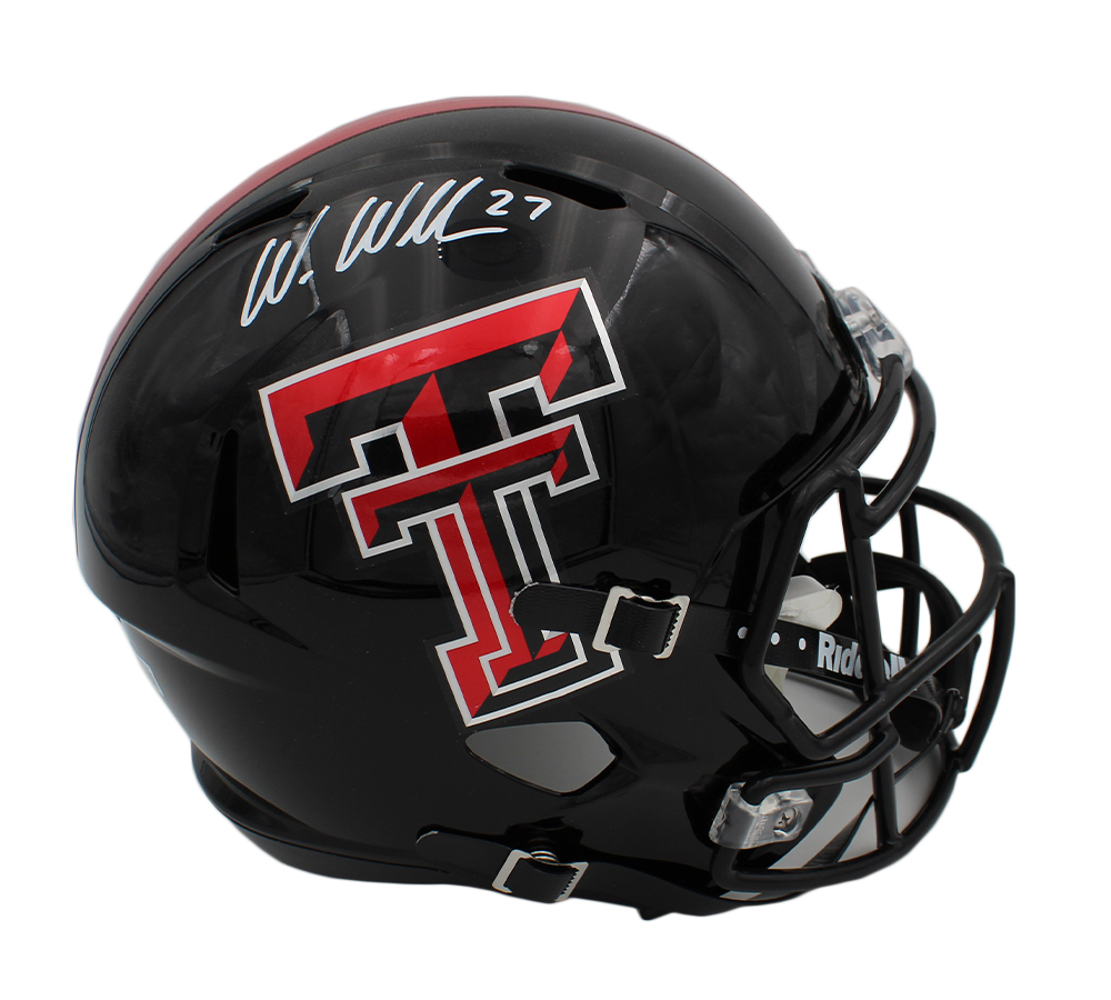 Wes Welker Signed Texas Tech Red Raiders Speed Full Size NCAA Helmet ...