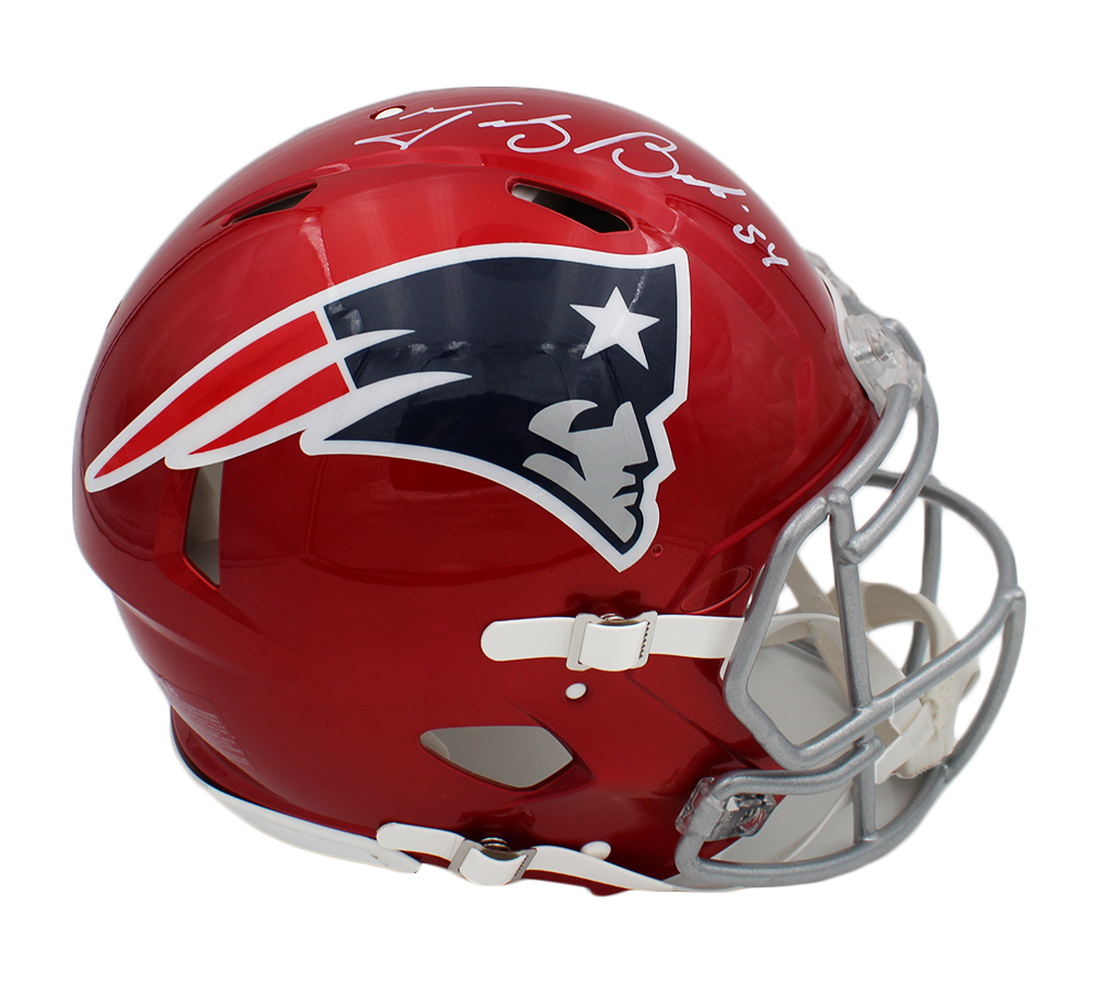 Tedy Bruschi Signed New England Patriots Speed Authentic Flash NFL ...