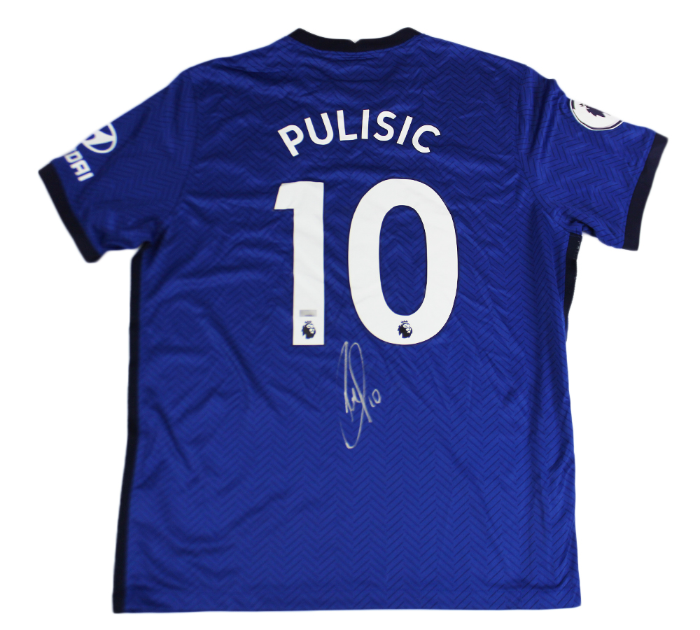 Christian Pulisic Signed Chelsea Football Club Nike Replica Blue Soccer ...