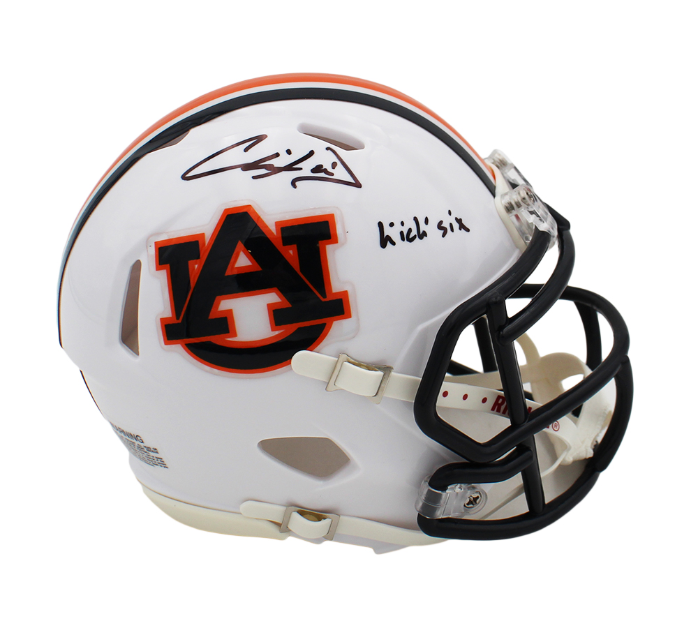 Chris Davis Jr. Signed Auburn Tigers Speed NCAA Mini Helmet With “Kick ...