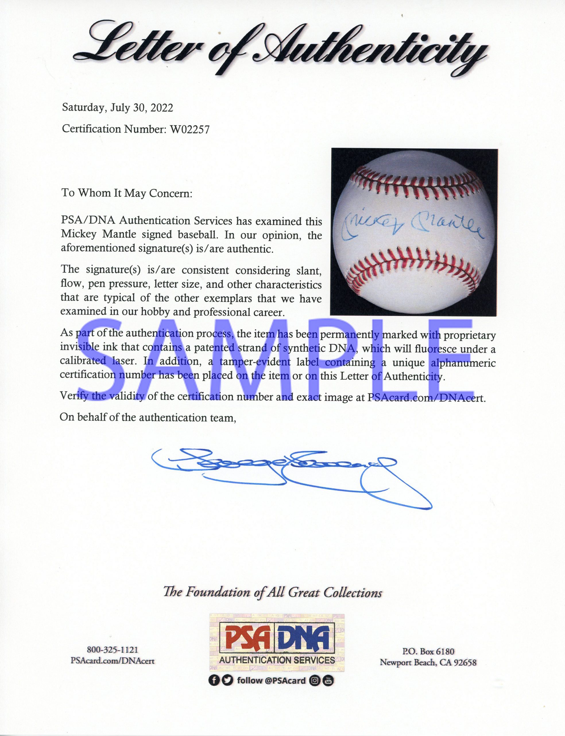 Mickey Mantle Signed New York Yankees Rawlings White MLB Baseball ...