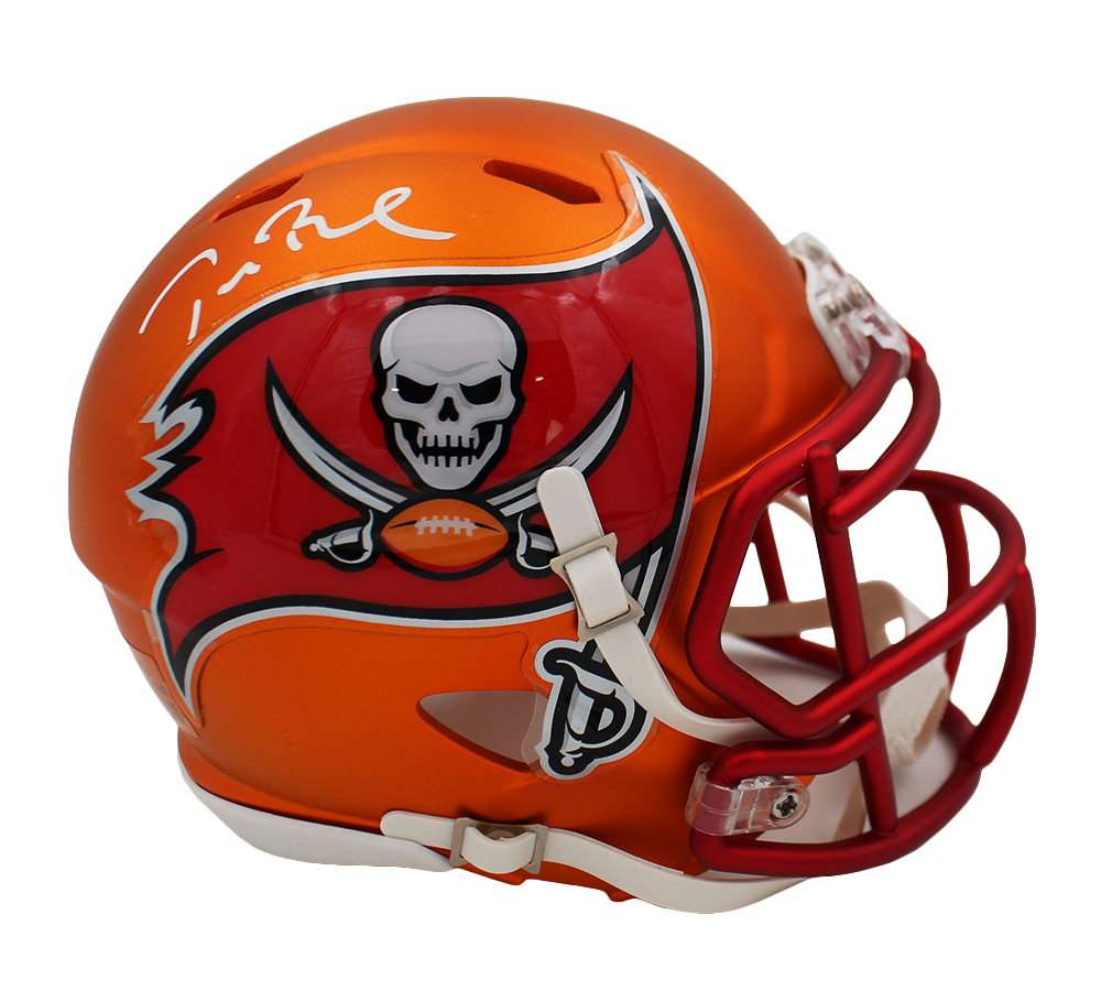 Tom Brady Signed Tampa Bay Buccaneers Speed Blaze NFL Mini Helmet ...