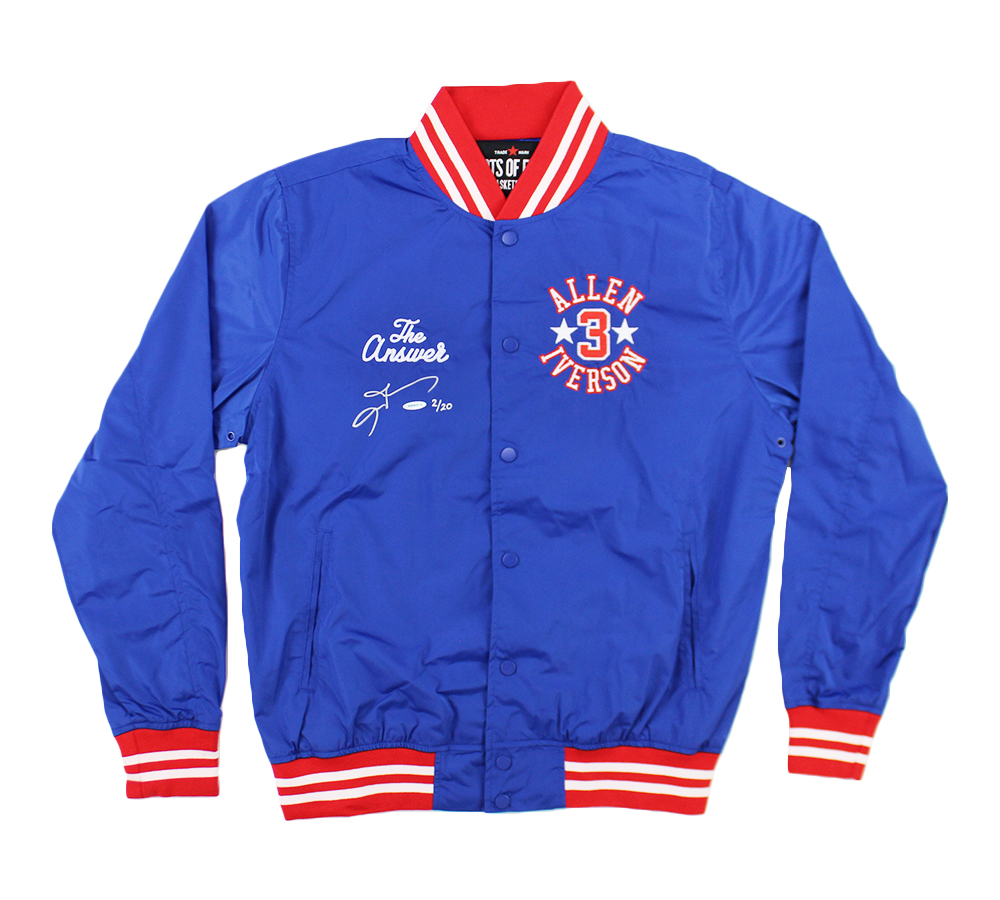 Allen Iverson Signed NBA Blue Jacket with “The Answer” – Upper Deck ...