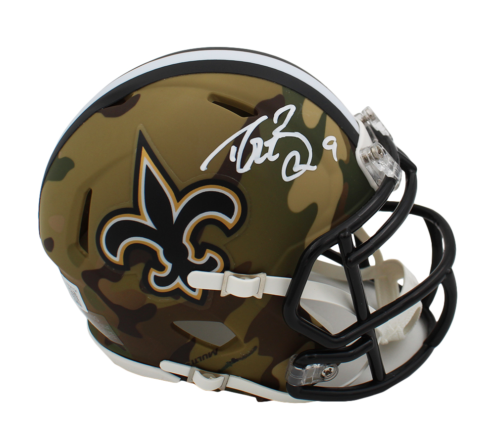 Drew Brees Signed New Orleans Saints Speed Camo NFL Mini Helmet ...
