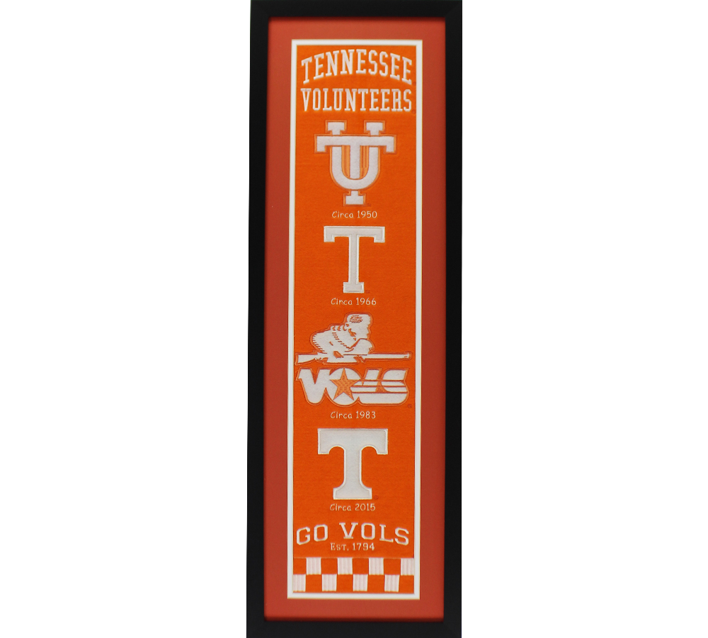 Tennessee Volunteers 36″x12″ Framed Heritage Banner with Team Logos ...