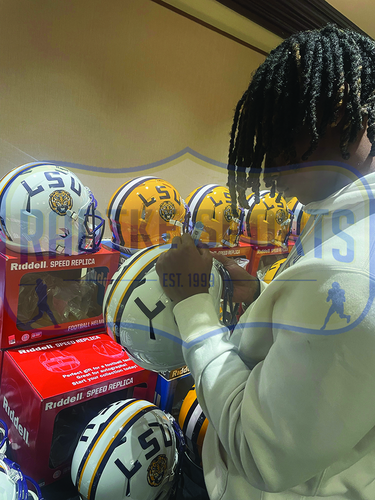 Harold Perkins Signed LSU Tigers Speed White Full Size NCAA Helmet ...
