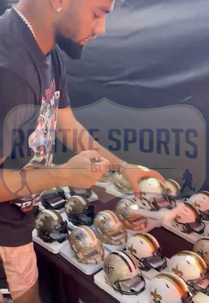 Chris Olave Signed New Orleans Saints Speed Lunar NFL Mini Helmet ...