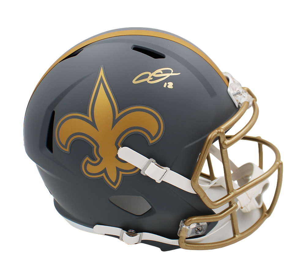 Chris Olave Signed New Orleans Saints Speed Full Size Slate NFL Helmet ...