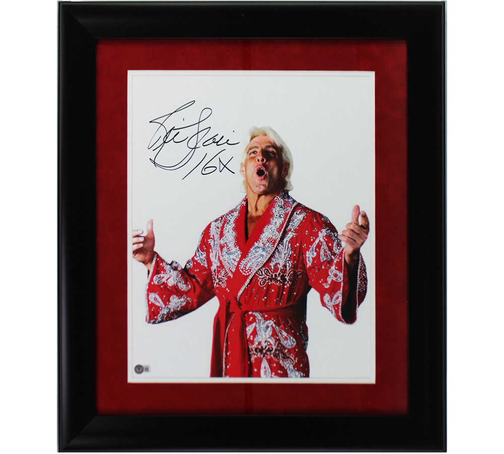 Ric Flair Signed Framed 16×20 Wrestling Photo – Red Robe – Radtke Sports