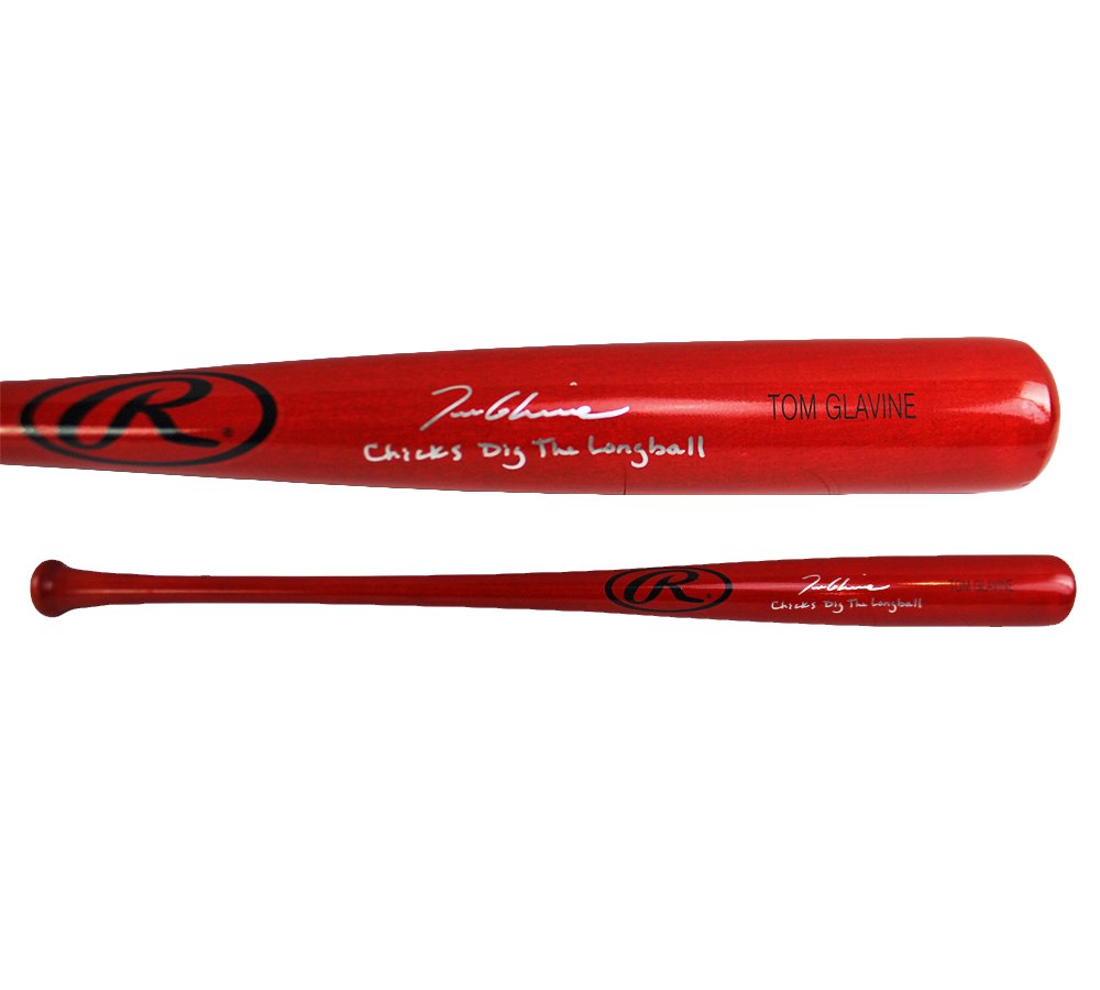 Tom Glavine Signed Atlanta Braves Rawlings Big Stick Red MLB Bat with ...