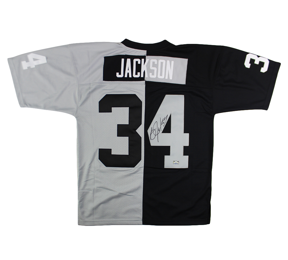 Bo Jackson Signed Los Angeles Raiders Mitchell & Ness Split NFL Jersey ...