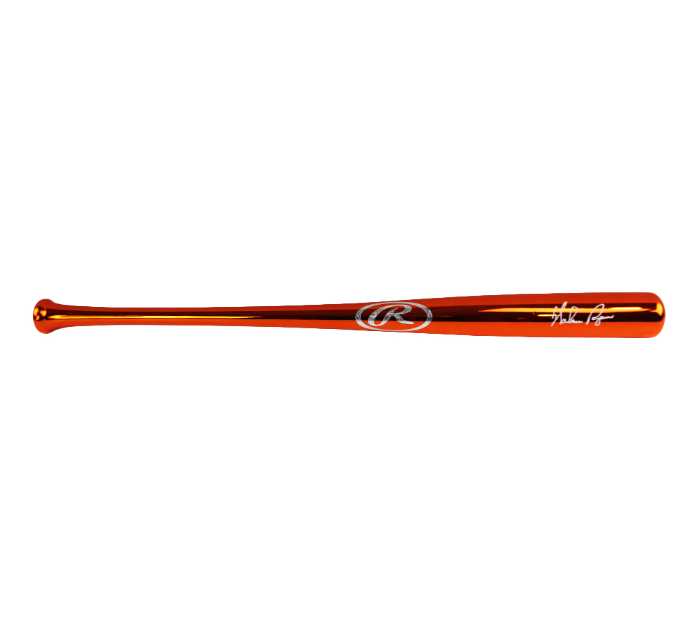 Nolan Ryan Signed Texas Rangers Rawlings Orange Chrome MLB Bat – Radtke ...