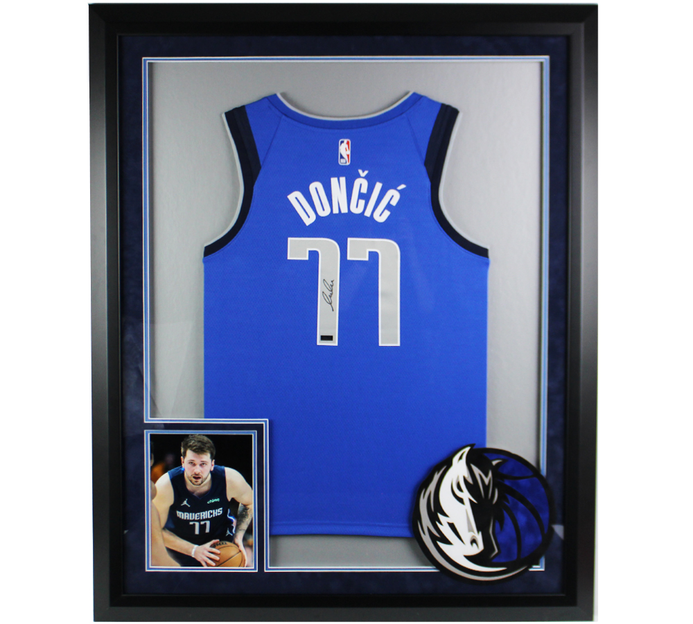 Luka Dončić Signed Dallas Mavericks LED Framed Nike Swingman Royal Blue ...