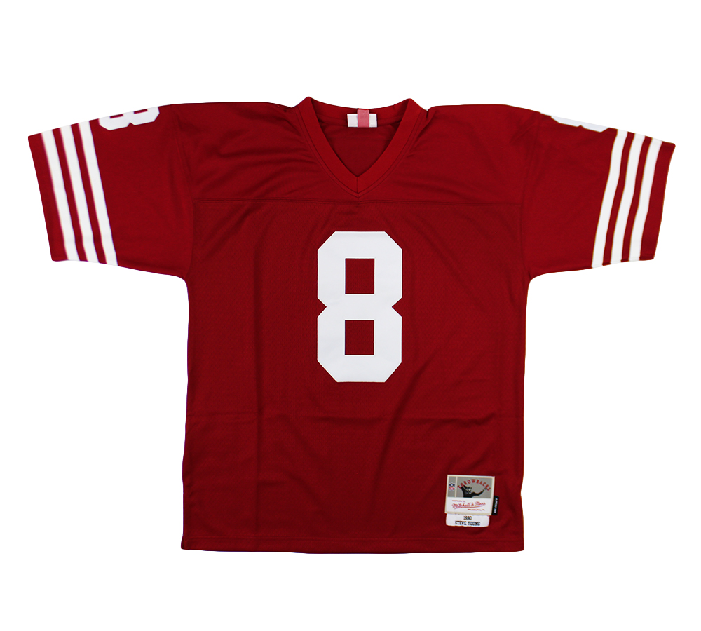Steve Young Signed San Francisco 49ers Mitchell & Ness Red NFL Jersey ...