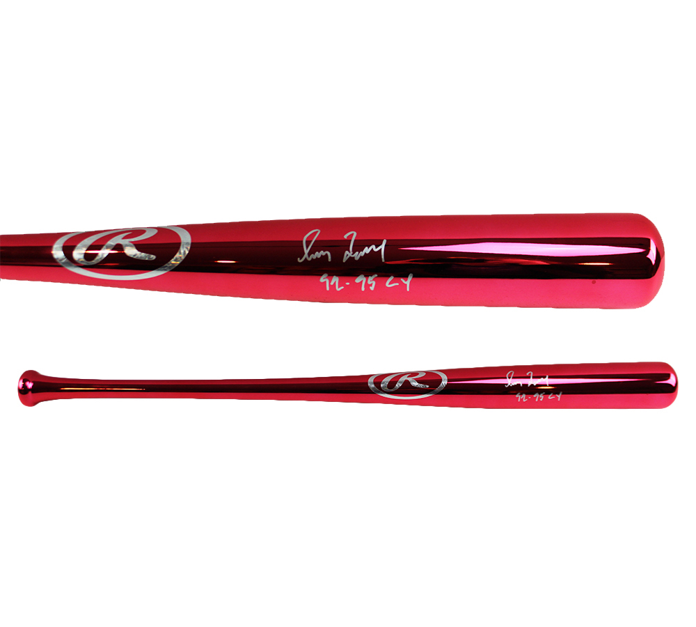 Greg Maddux Signed Atlanta Braves Rawlings Red Chrome MLB Bat With “92 ...