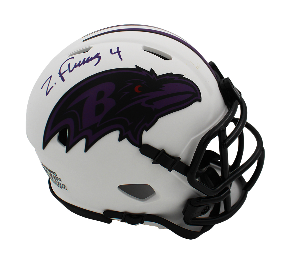 Zay Flowers Signed Baltimore Ravens Speed Lunar NFL Mini Helmet ...