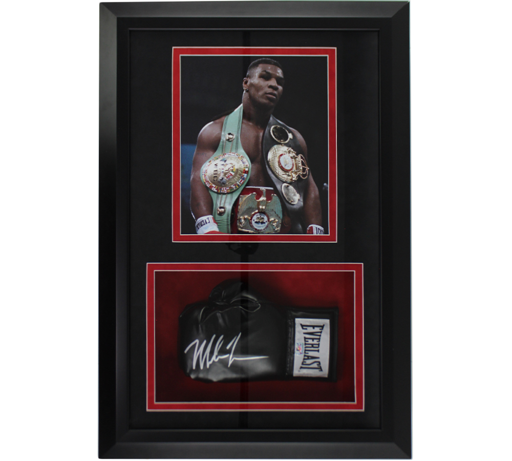 Mike Tyson Signed LED Shadowbox Framed Everlast Black Boxing Glove ...
