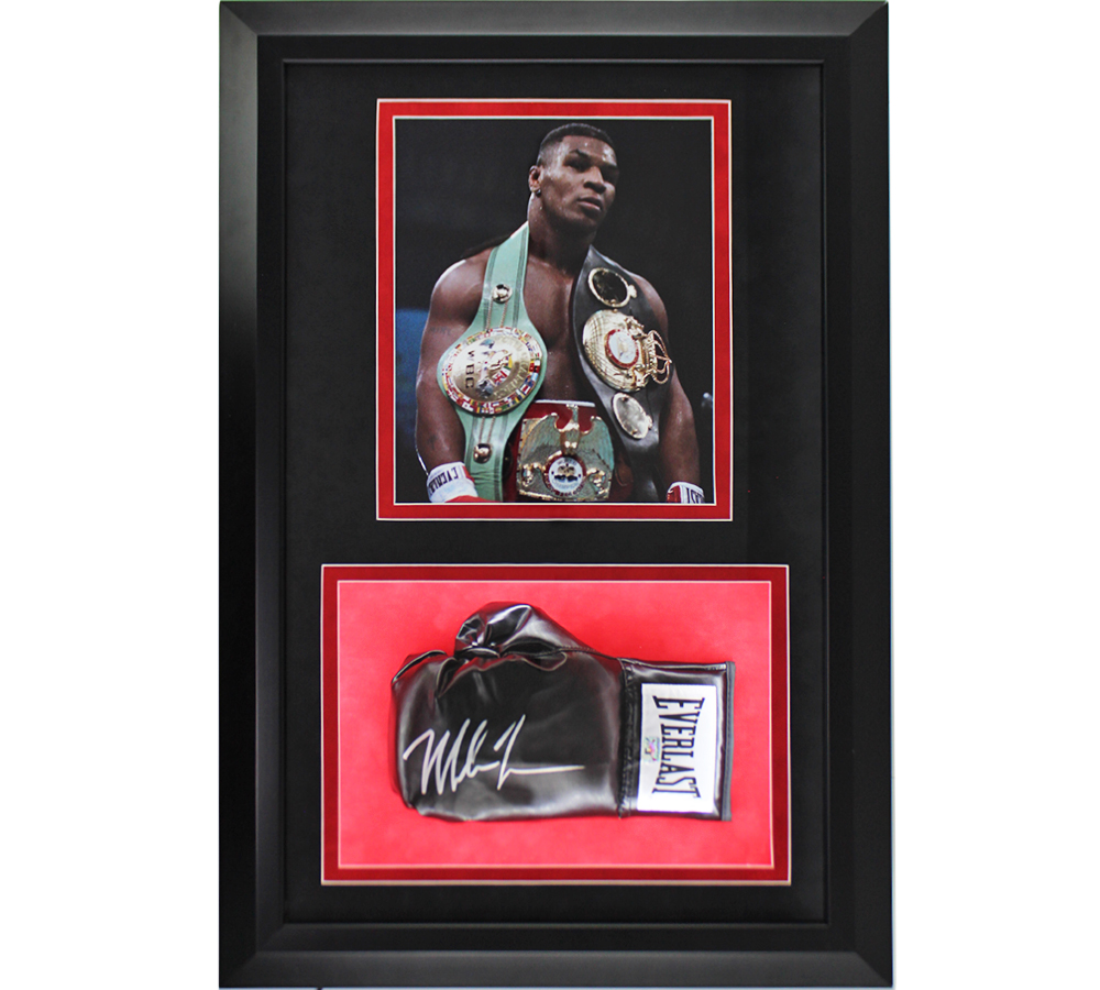 Mike Tyson Signed LED Shadowbox Framed Everlast Black Boxing Glove ...