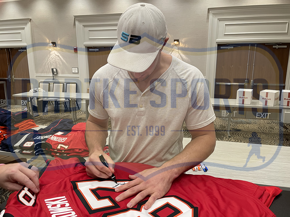 Rob Gronkowski Signed New England & Tampa Bay Custom Navy & Red Split ...
