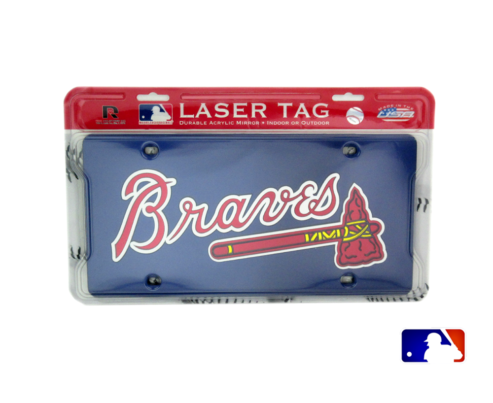Atlanta Braves Officially Licensed MLB Mirror Laser Tag License Plate ...