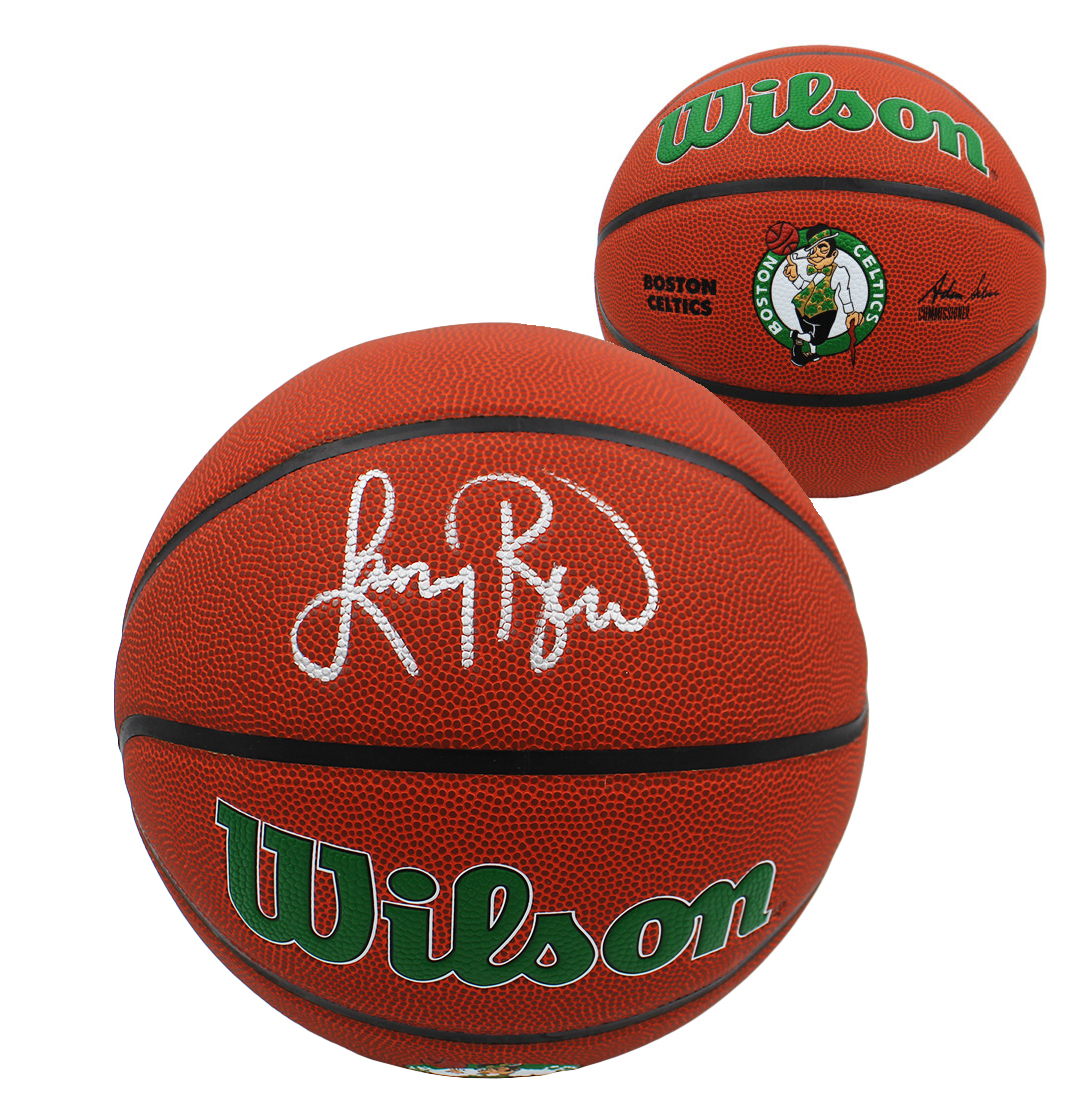 Larry Bird Signed Boston Celtics Wilson Indoor/Outdoor Celtic Logo NBA ...