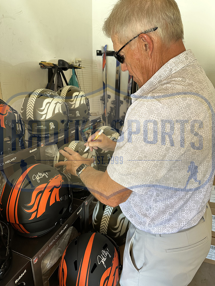 John Elway Signed Denver Broncos Speed Salute To Service NFL Mini ...