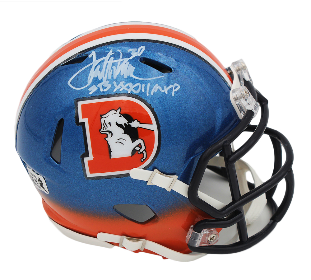 Terrell Davis Signed Denver Broncos Speed Custom Blue to Orange NFL ...