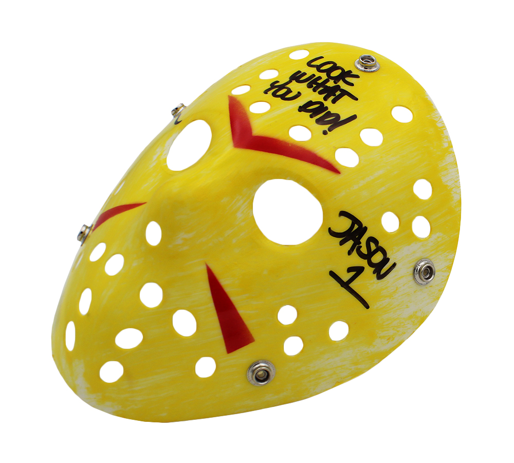 Ari Lehman Signed Friday the 13th Yellow Costume Mask with “Jason 1 ...