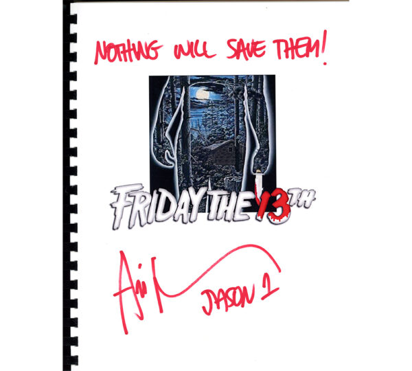 Ari Lehman Signed Friday the 13th Full Reprint Script with “Nothing ...