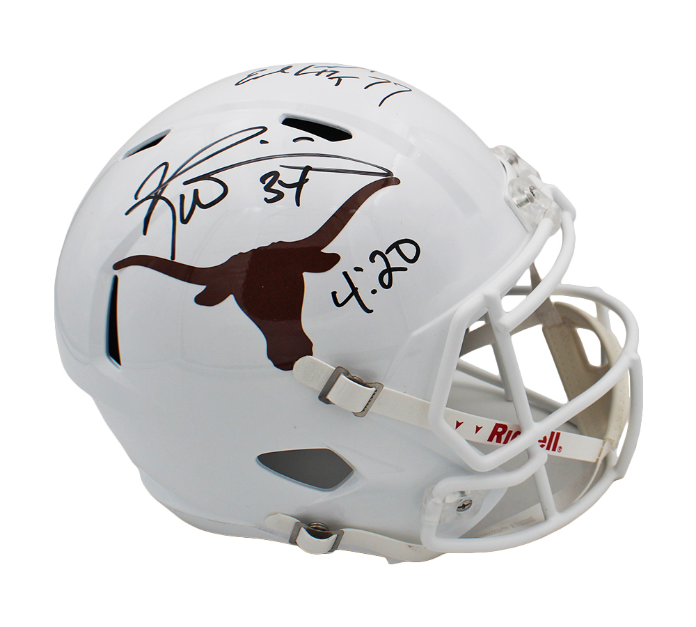 Ricky Williams and Earl Campbell Signed Texas Longhorns Speed Full Size ...