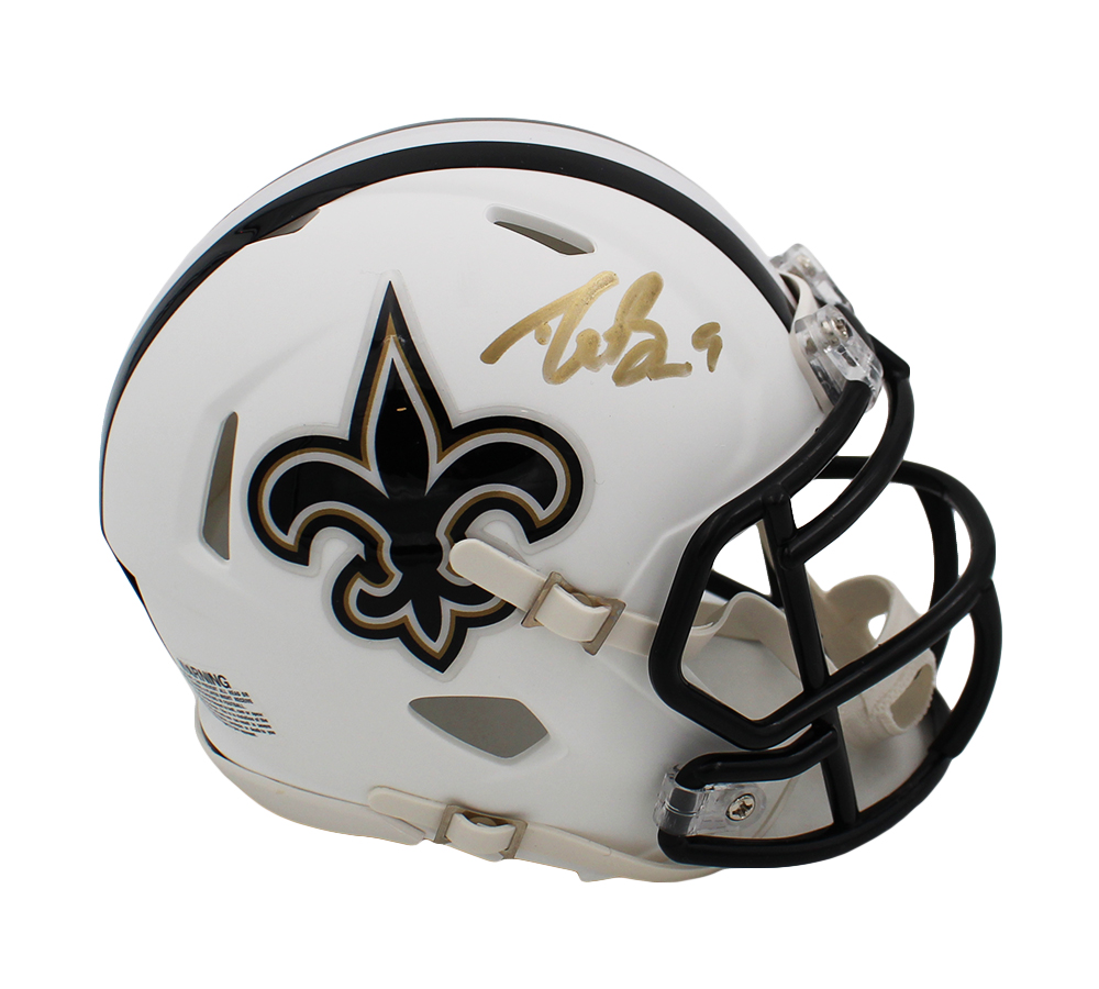 Drew Brees Signed New Orleans Saints Speed White Matte NFL Mini Helmet ...