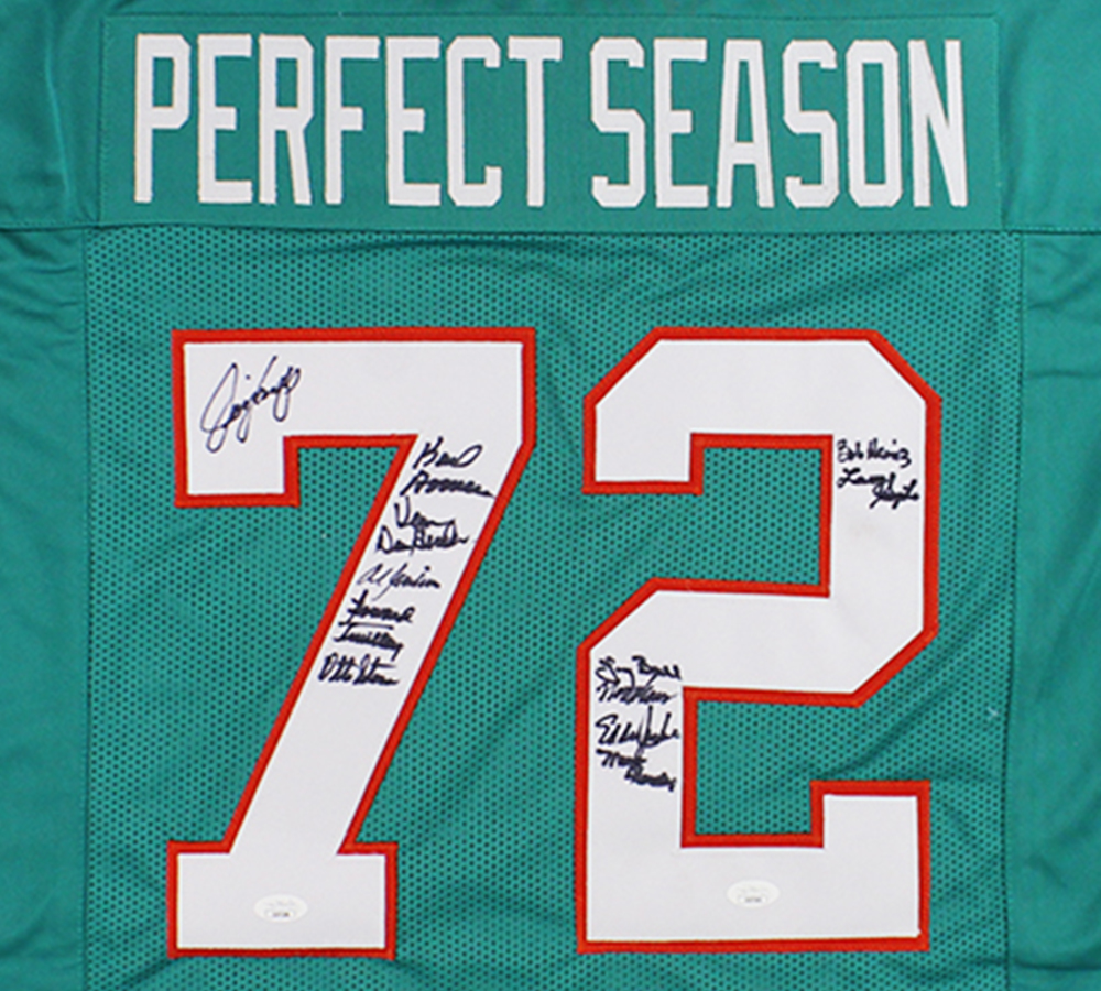 Perfect Season 1972 Signed Miami Custom Teal Jersey with 14 Signatures ...