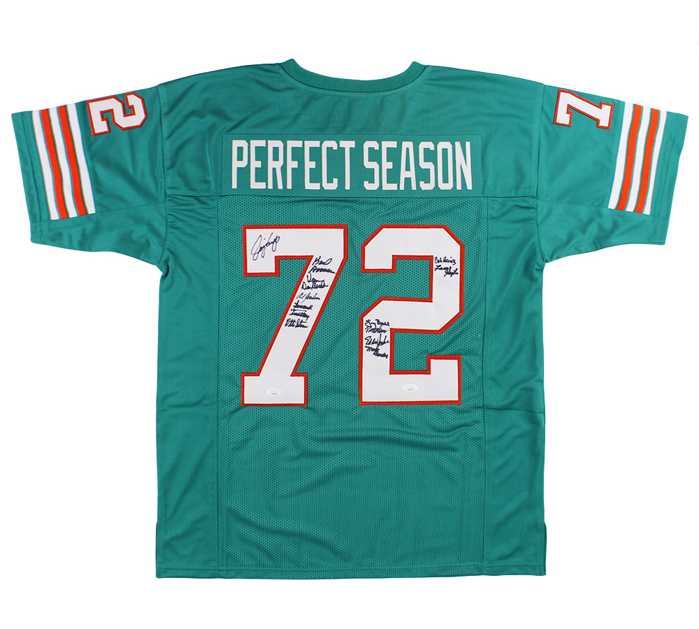 Perfect Season 1972 Signed Miami Custom Teal Jersey with 14 Signatures ...