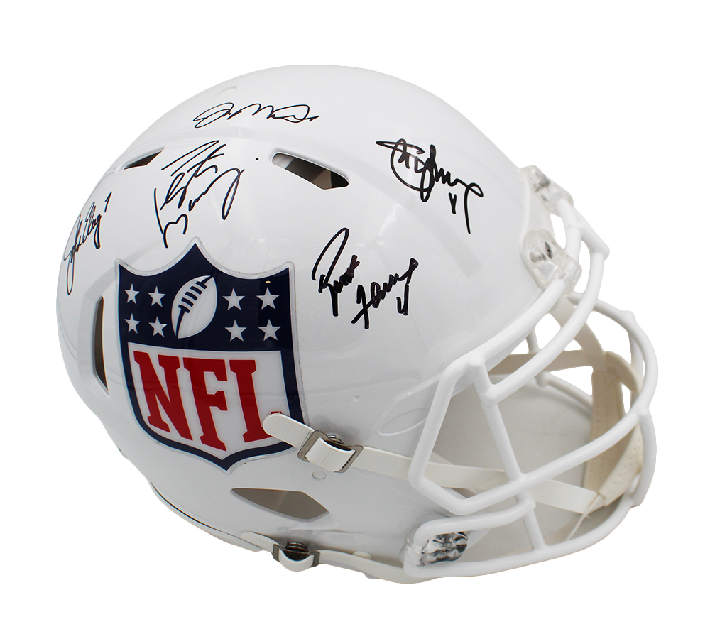 Young, Montana, Elway, Manning & Favre Signed NFL Shield Speed ...