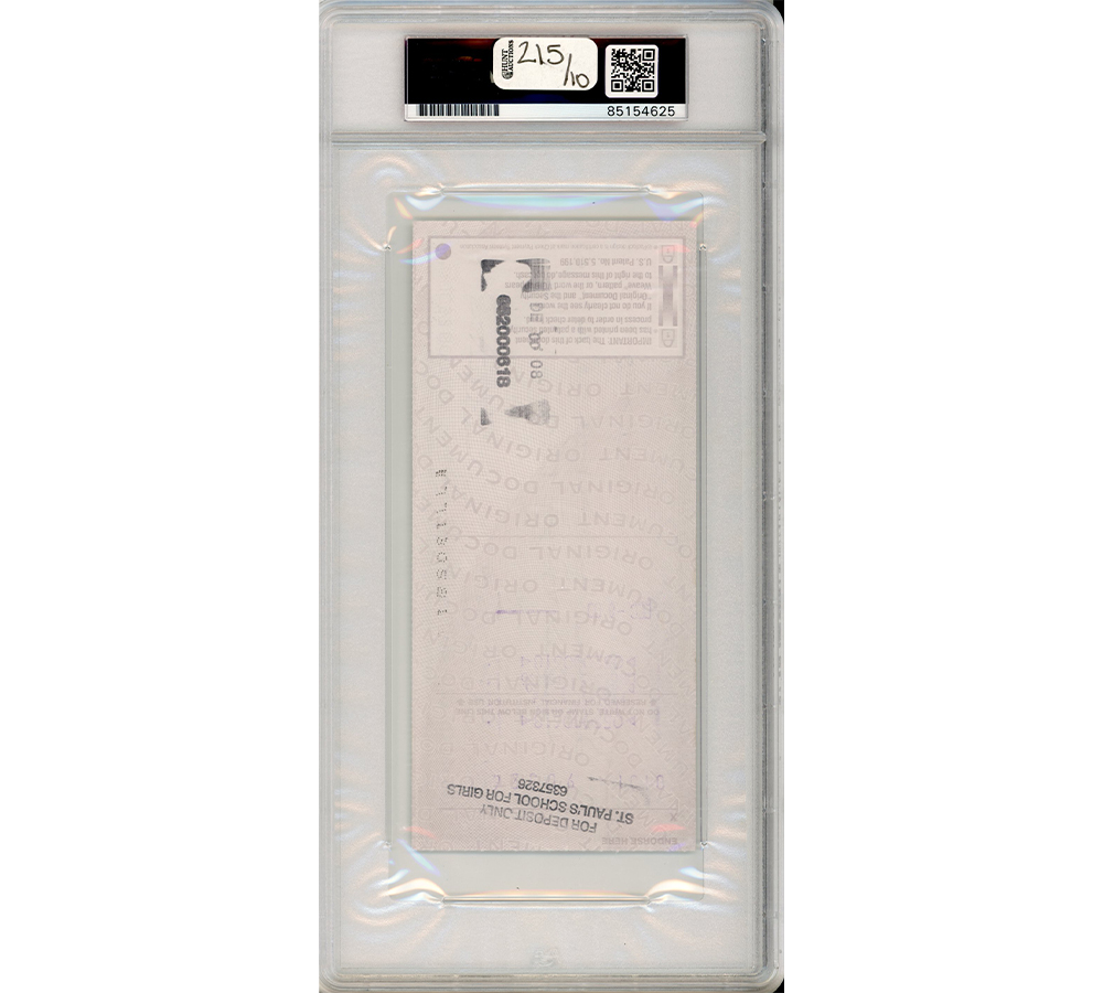 Johnny Unitas Signed Mint 10 Graded Encapsulated Check – #6744 – Radtke Sports